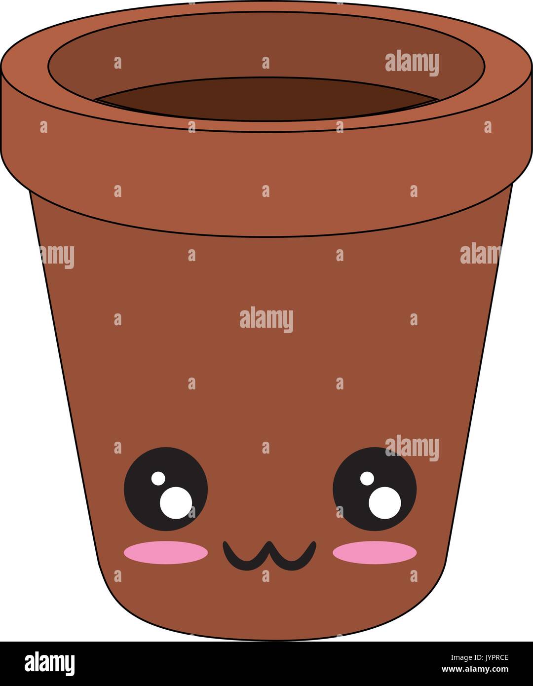 kawaii flower pot icon over white background vector illustration Stock ...
