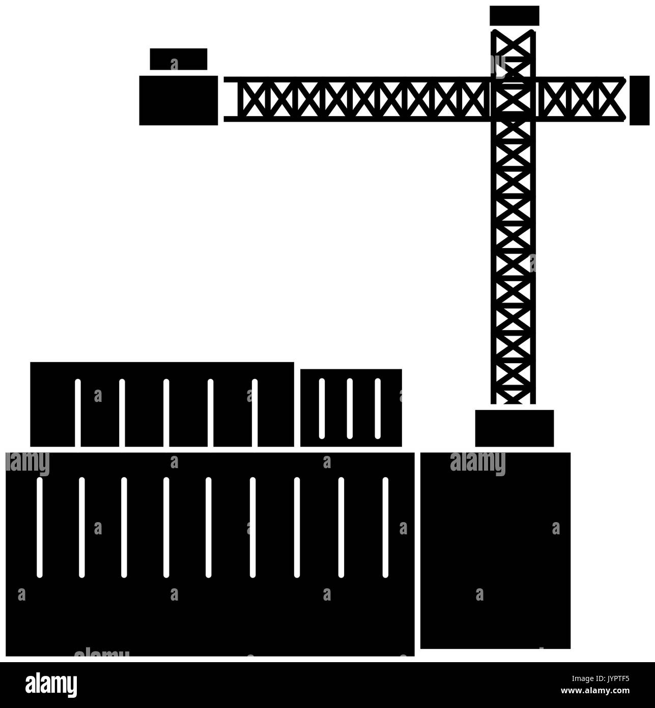 containers and industrial crane icon Stock Vector Image & Art - Alamy