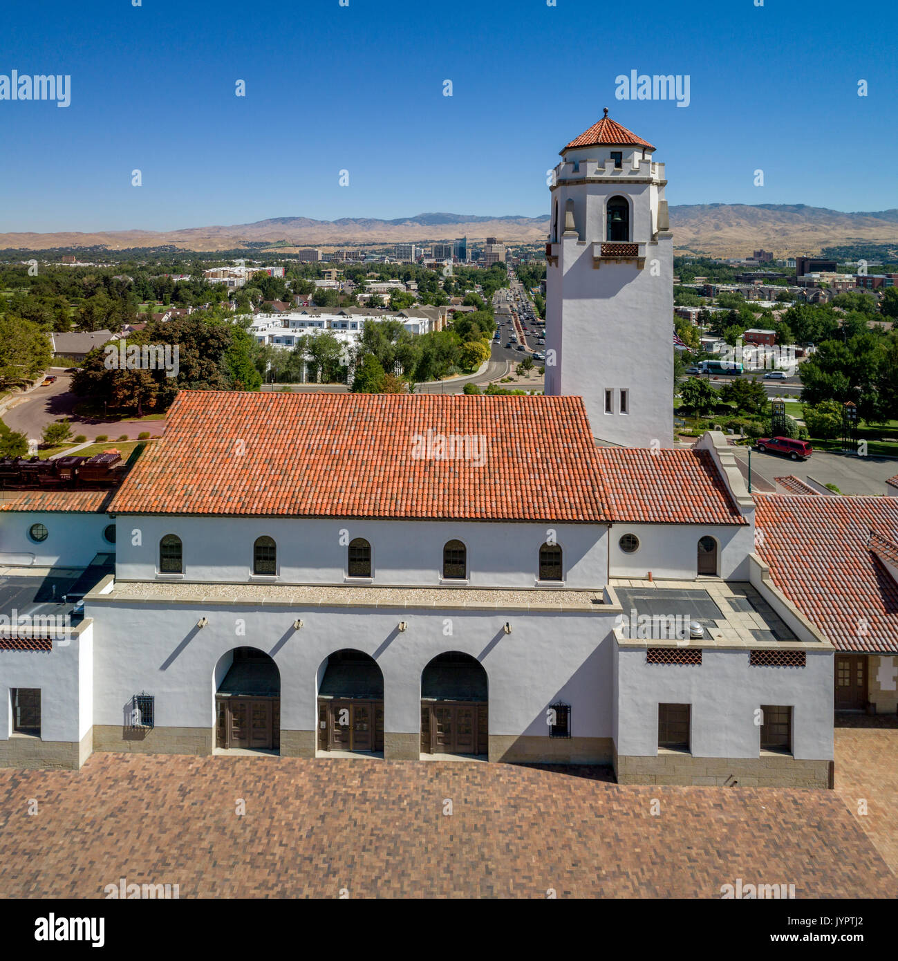 Bell tower of train depot in Boise Idaho Stock Photo - Alamy