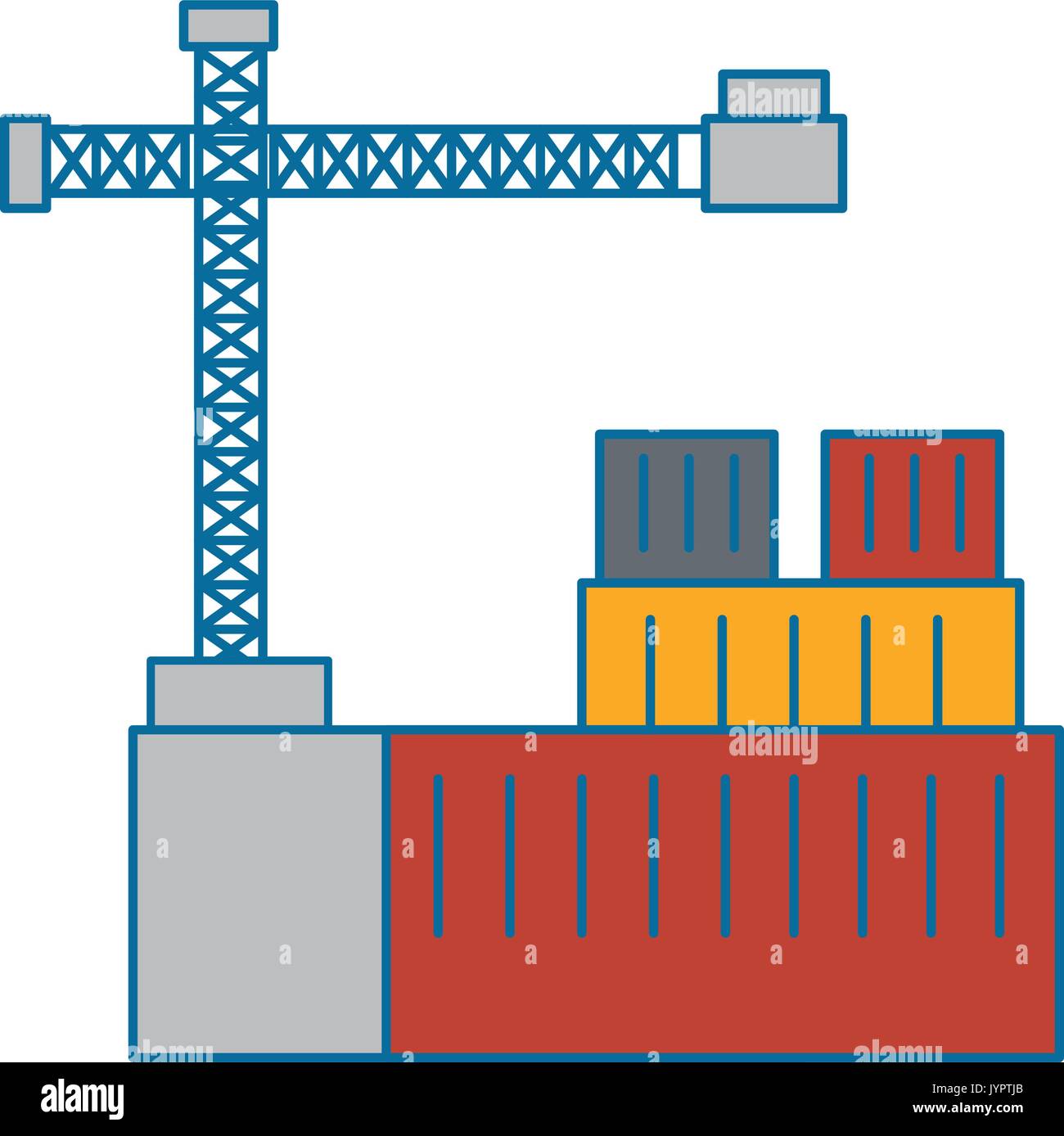 containers and industrial crane icon Stock Vector Image & Art - Alamy