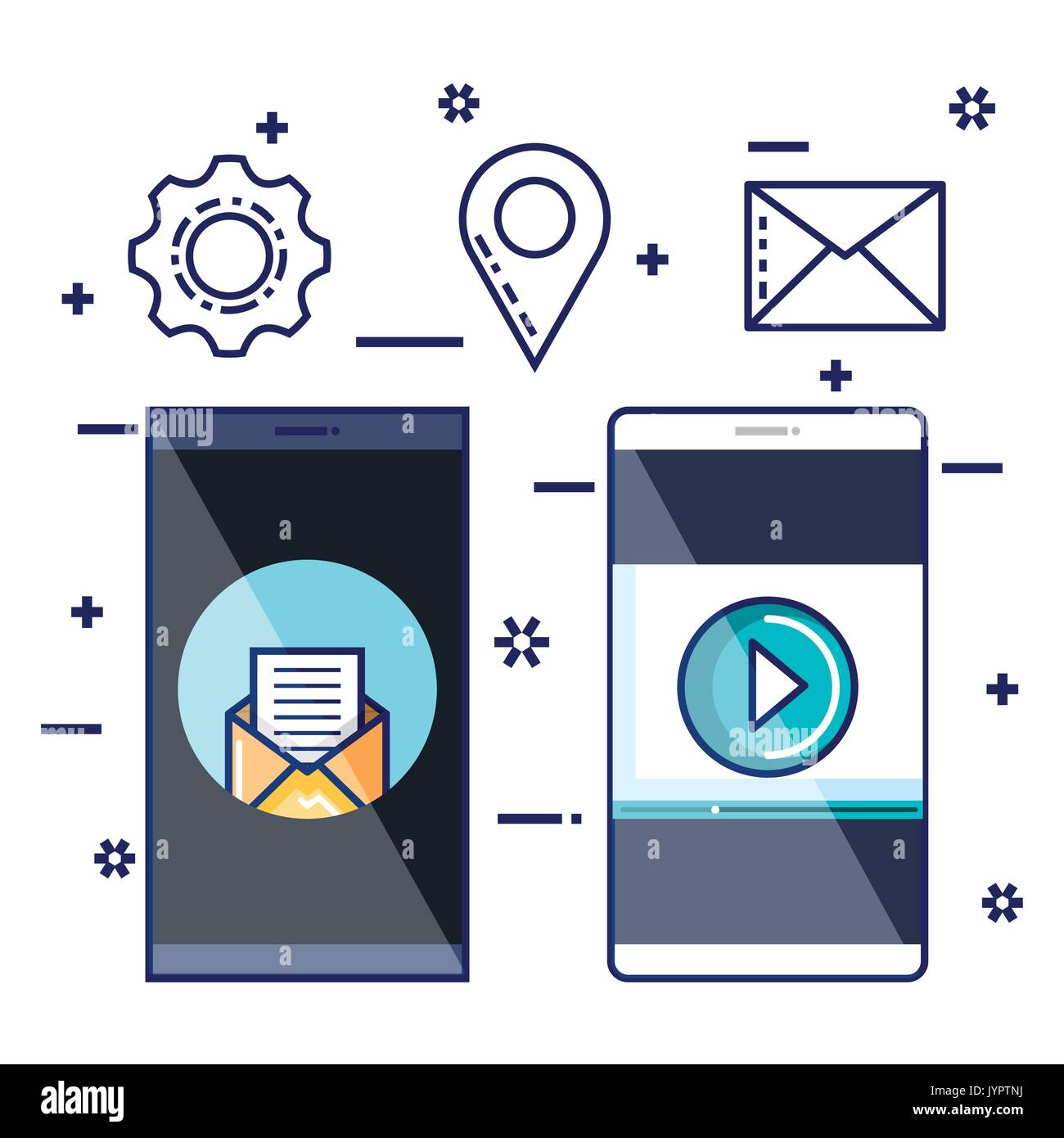 mobile phone chat message bubble speech notifications Stock Vector ...