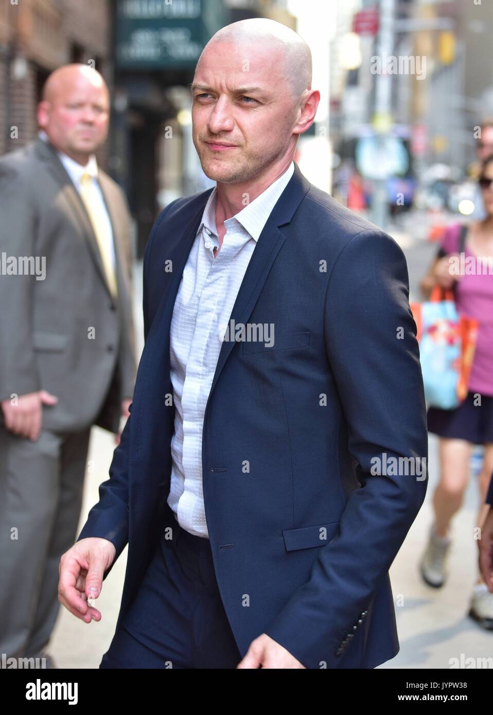James McAvoy arrives at The Late Show with Stephen Colbert studios ...