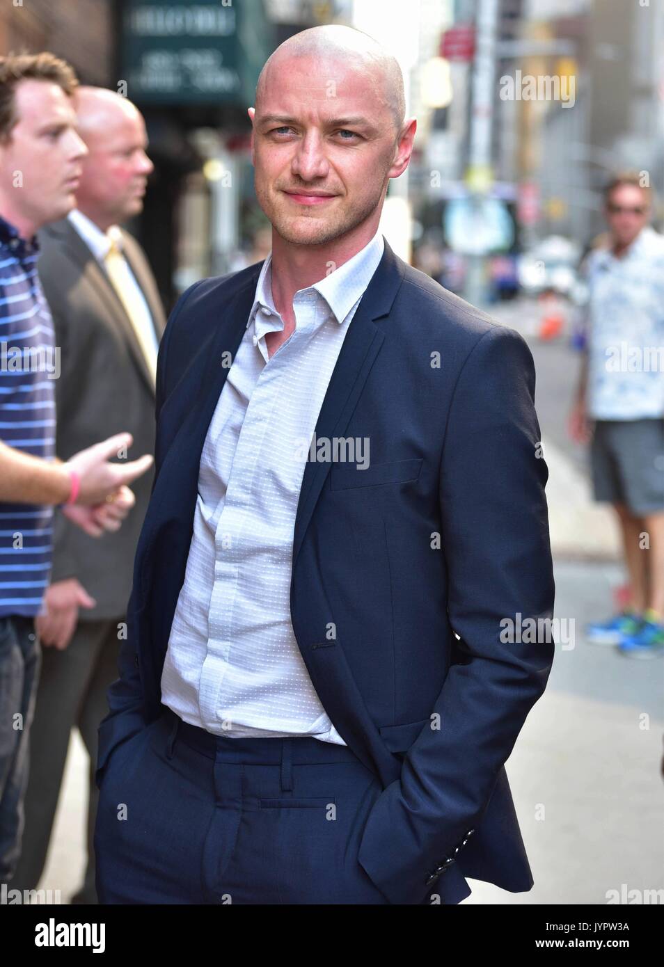 James McAvoy arrives at The Late Show with Stephen Colbert studios ...