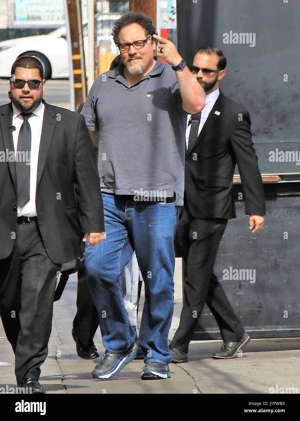 Jon Favreau arrives at the 'Jimmy Kimmel Live!' studios ahead of his ...