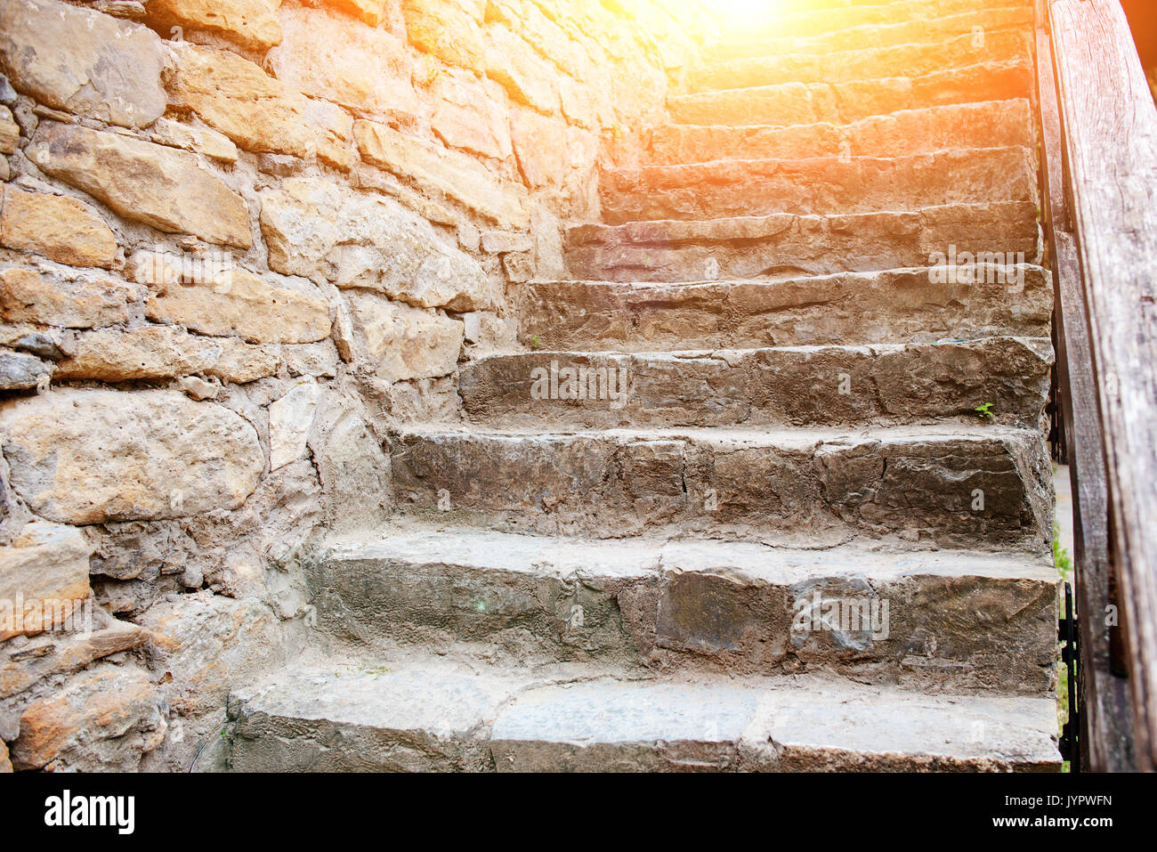 Close up background of ancient medieval stone stairs Stock Photo - Alamy