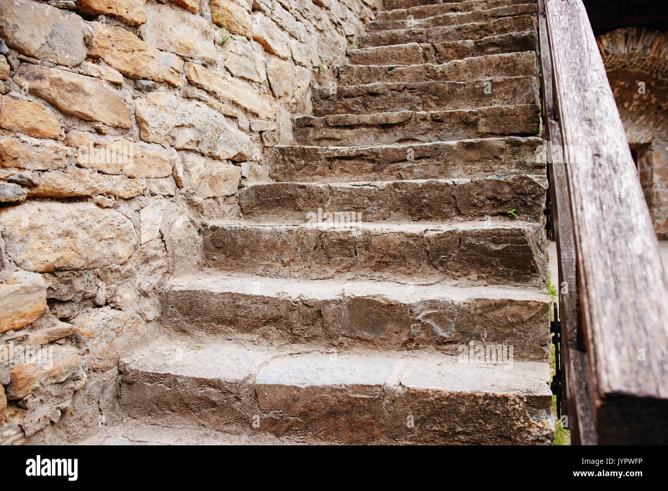 Close up background of ancient medieval stone stairs Stock Photo - Alamy