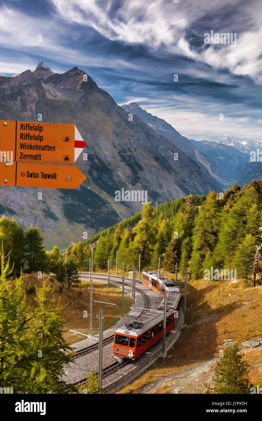 Train in the alps hi-res stock photography and images - Alamy