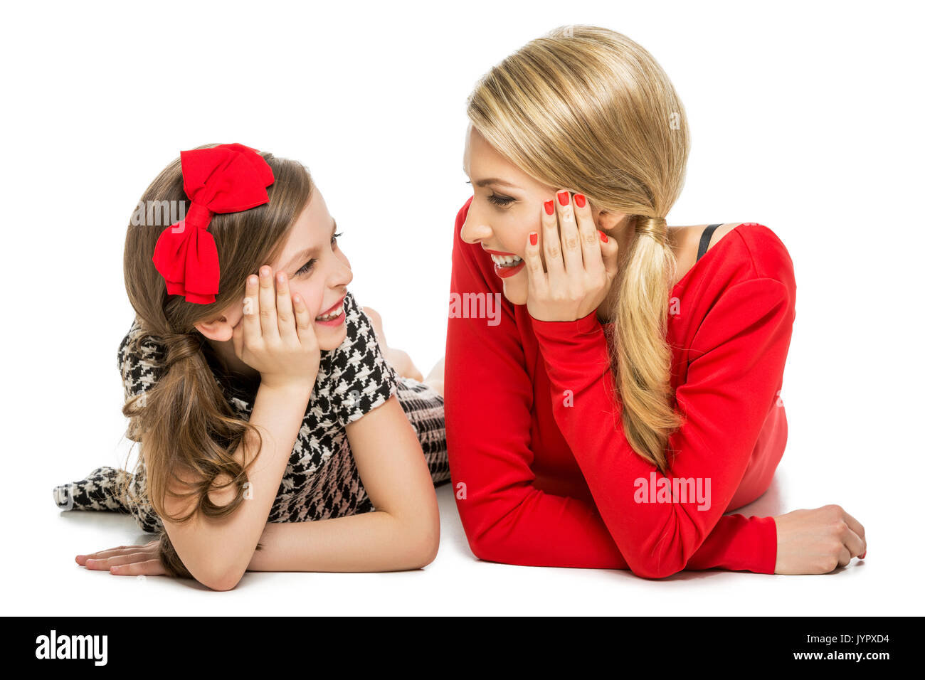 Beauty mum and daughter Cut Out Stock Images & Pictures - Alamy