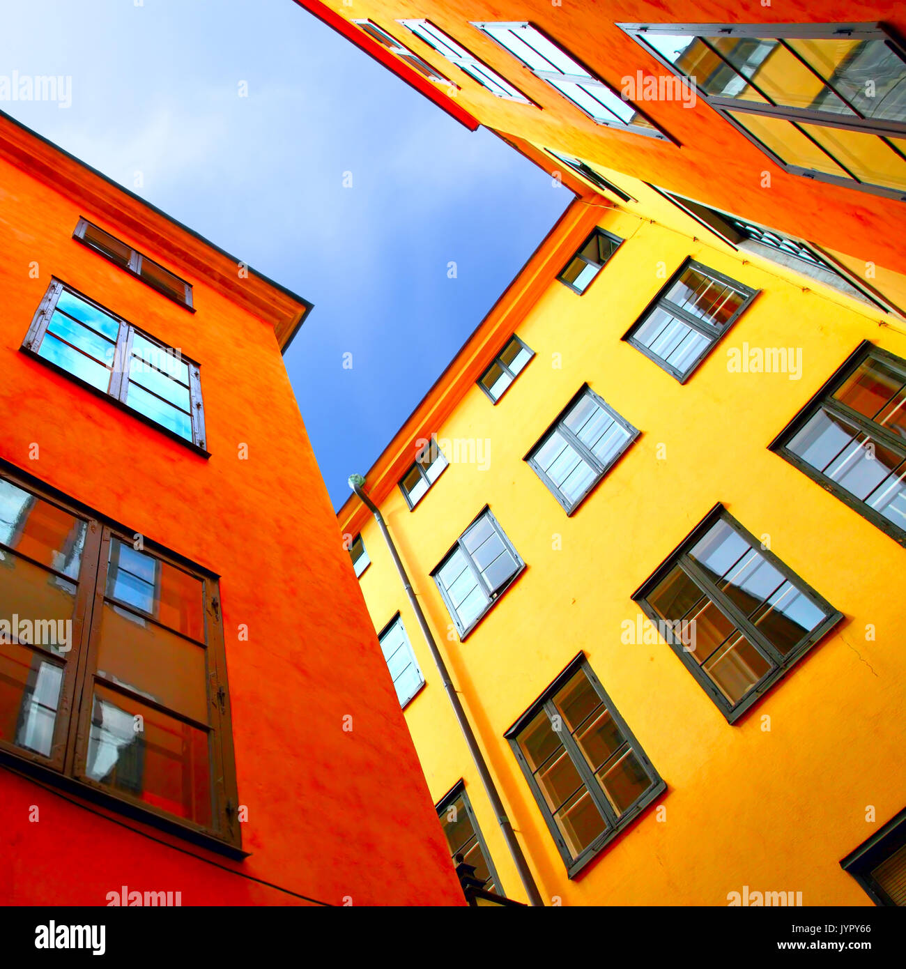 Colorful houses in old town of Stockholm, Sweden Stock Photo - Alamy