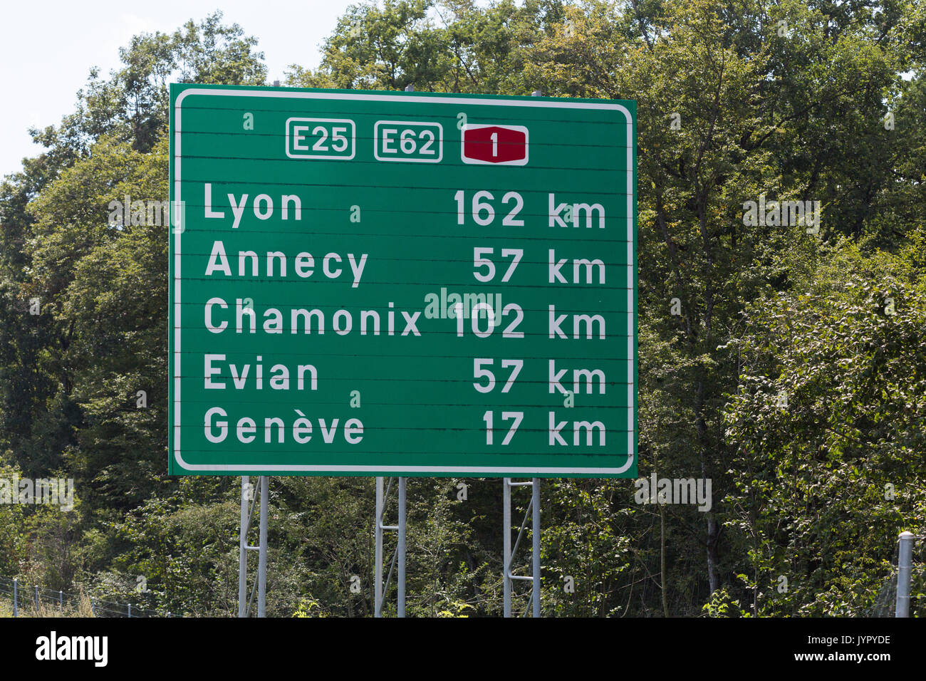 Chamonix roadsign hi-res stock photography and images - Alamy