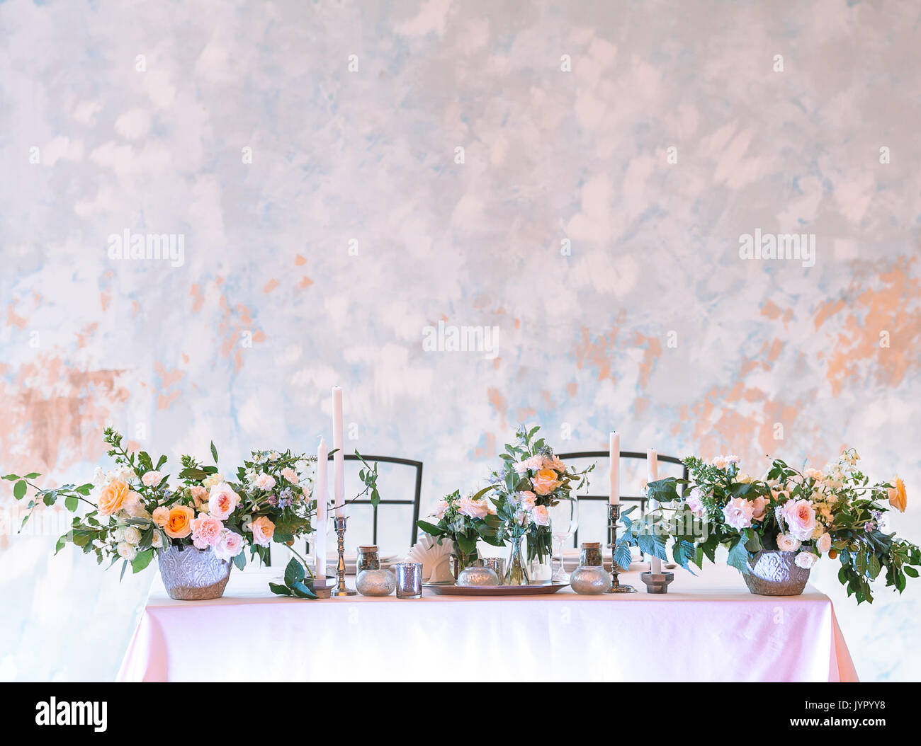 arrangement, wedding, design concept. gorgeous table setting for two ...