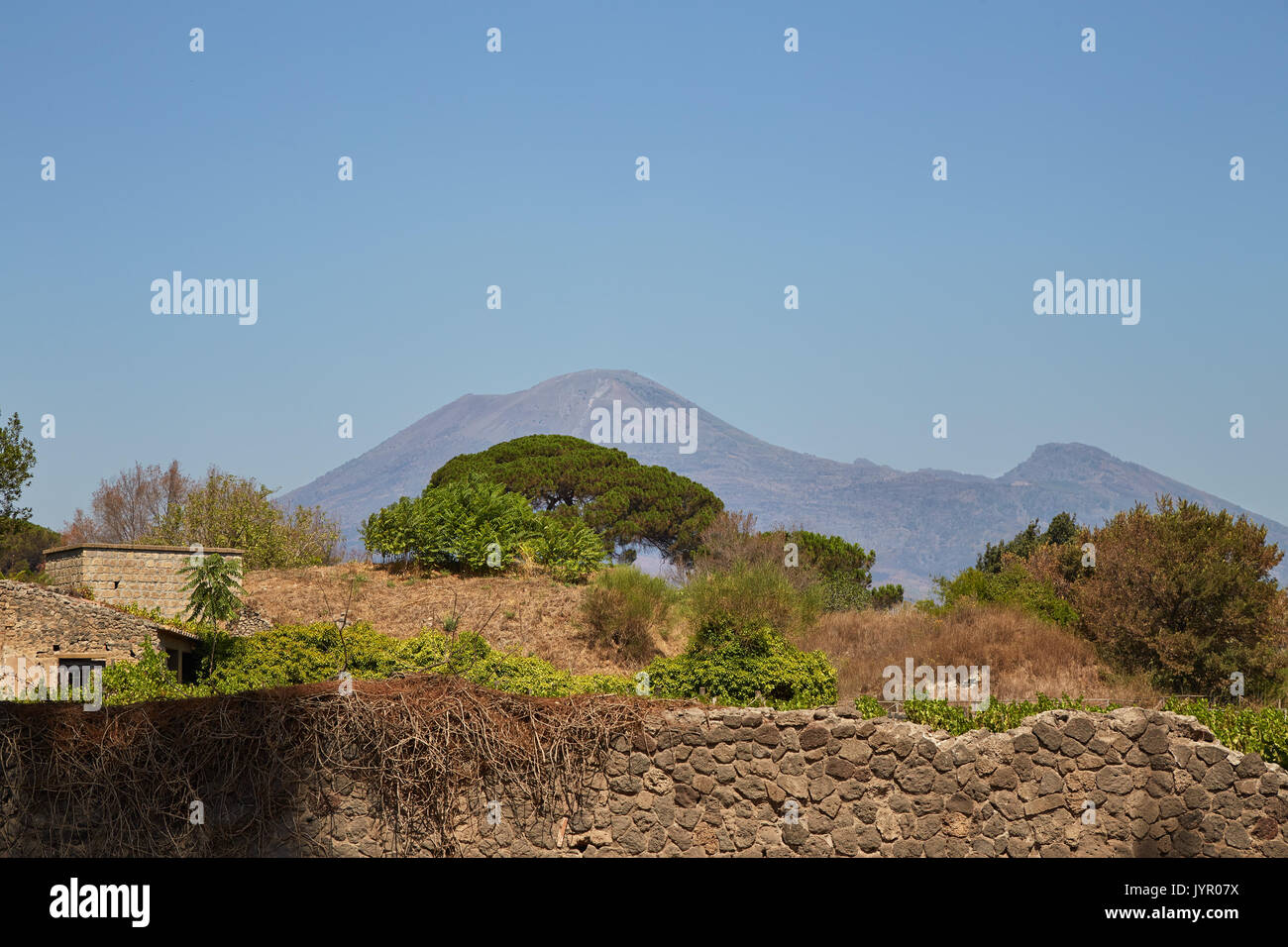 With the volcano vesuvius on the background hi-res stock photography ...