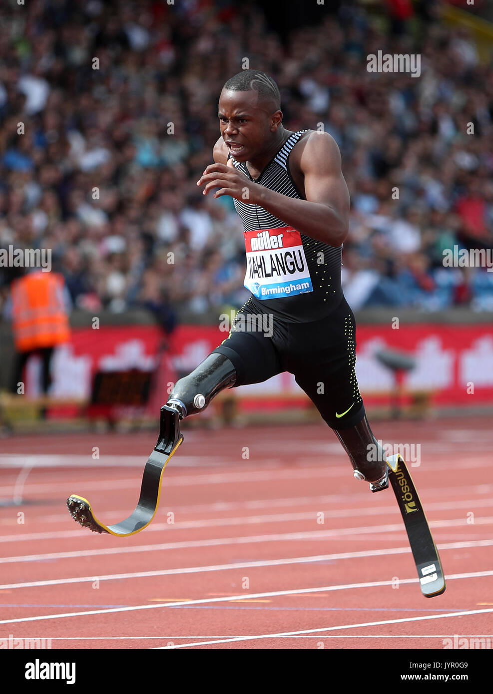 South Africa's Ntando Mahlangu competes in the Men's T42 200m during ...