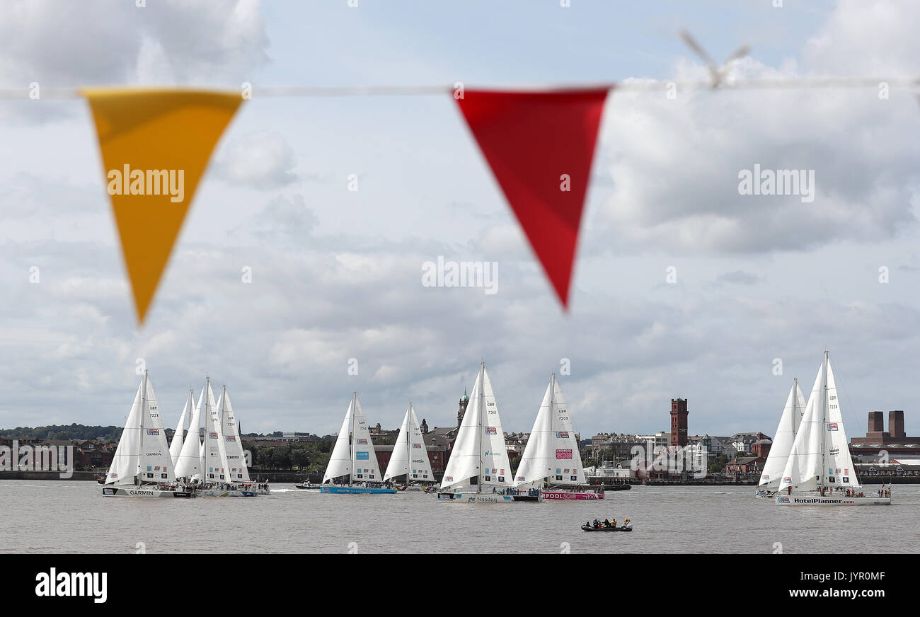The yachts cross start line hi-res stock photography and images - Alamy