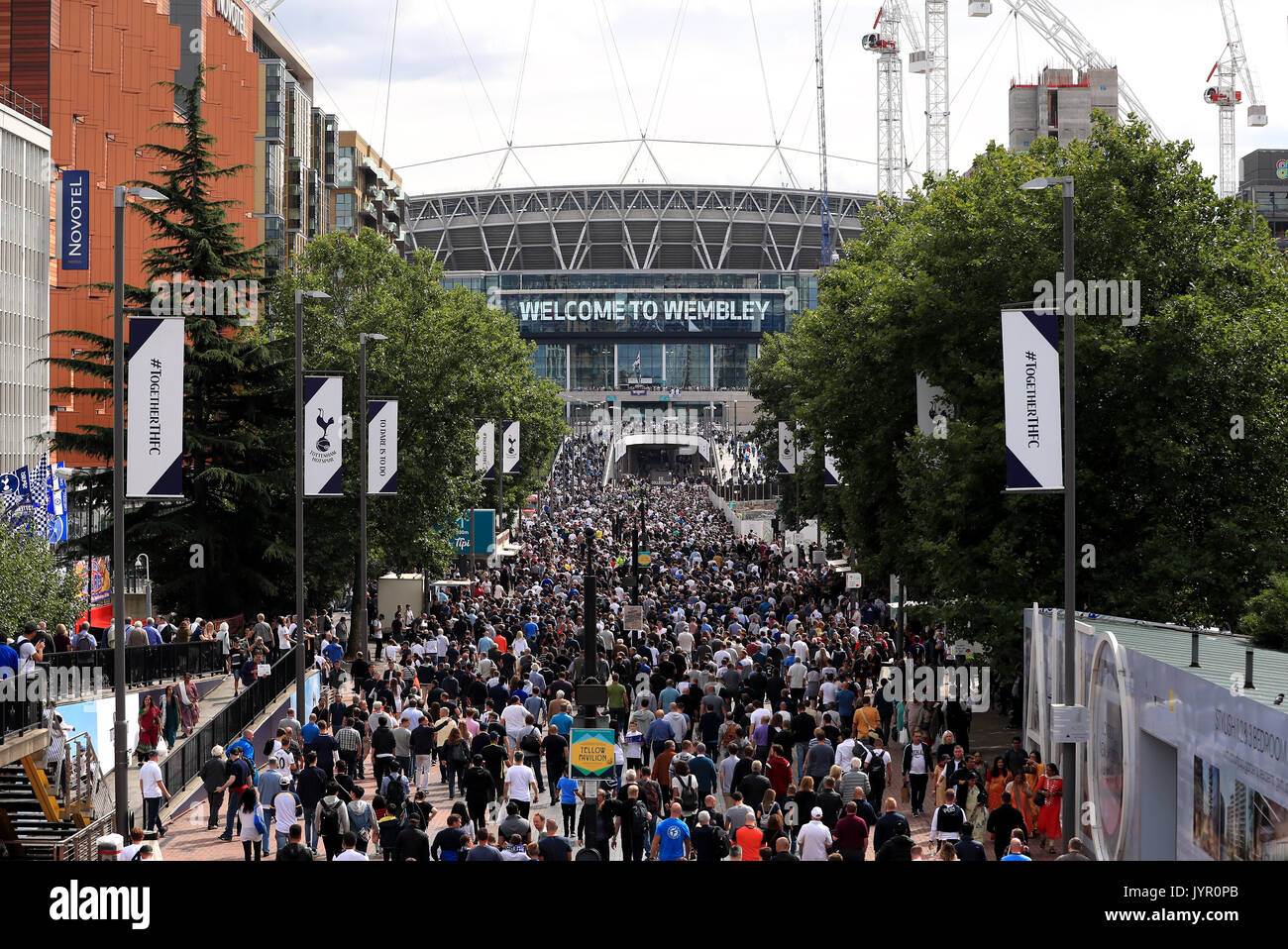 Fans make their way down Wembley way for the Premier League match at ...