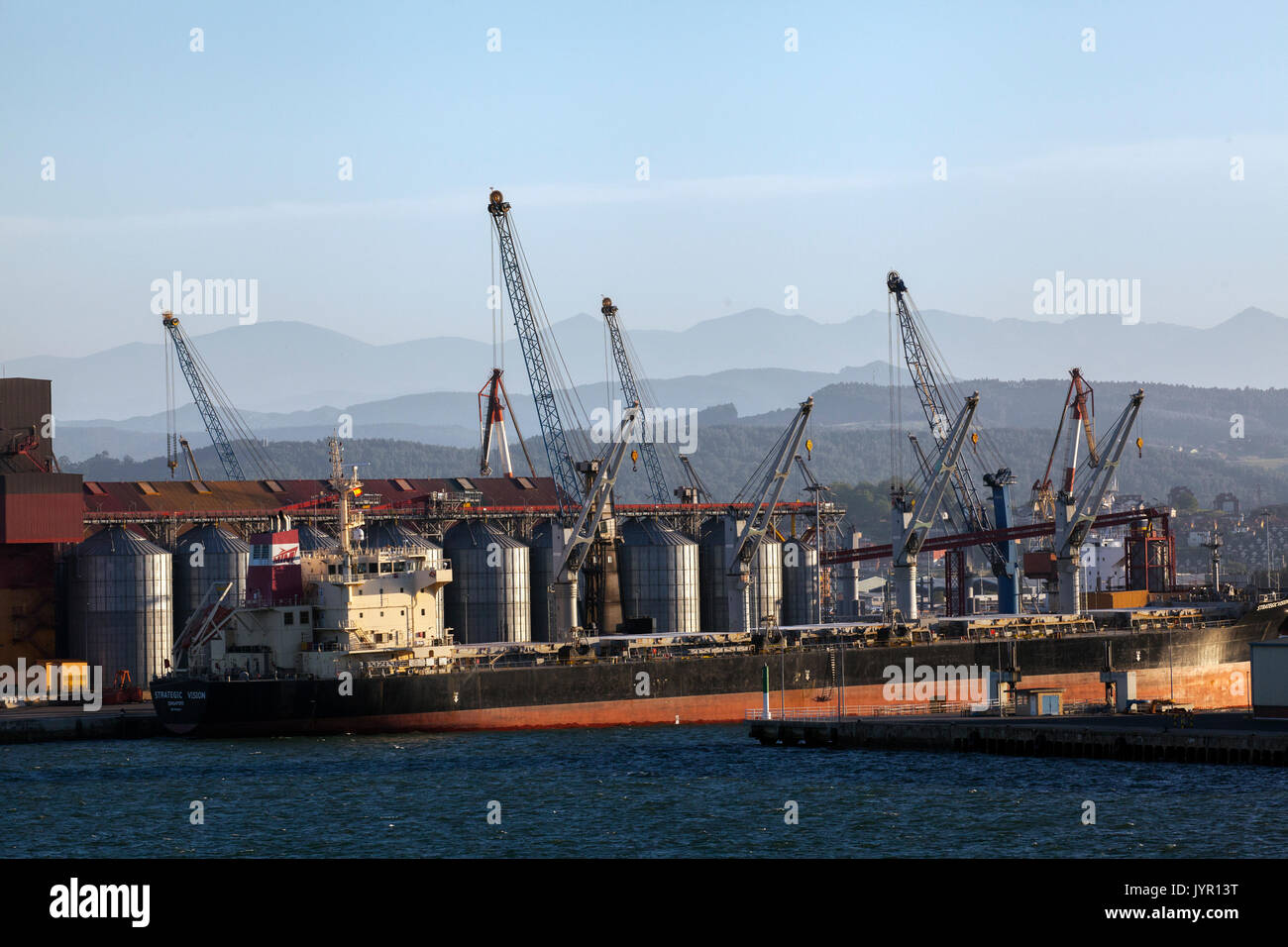 View of the Spanish port of Santander showing the industrial part of ...