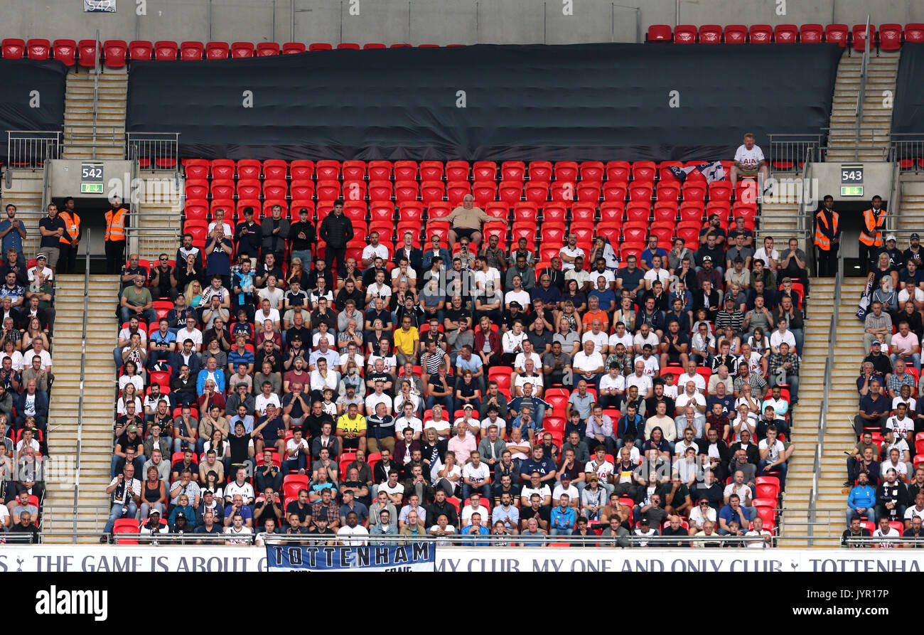 General view of empty seats in the stands which Tottenham Hotspur were ...
