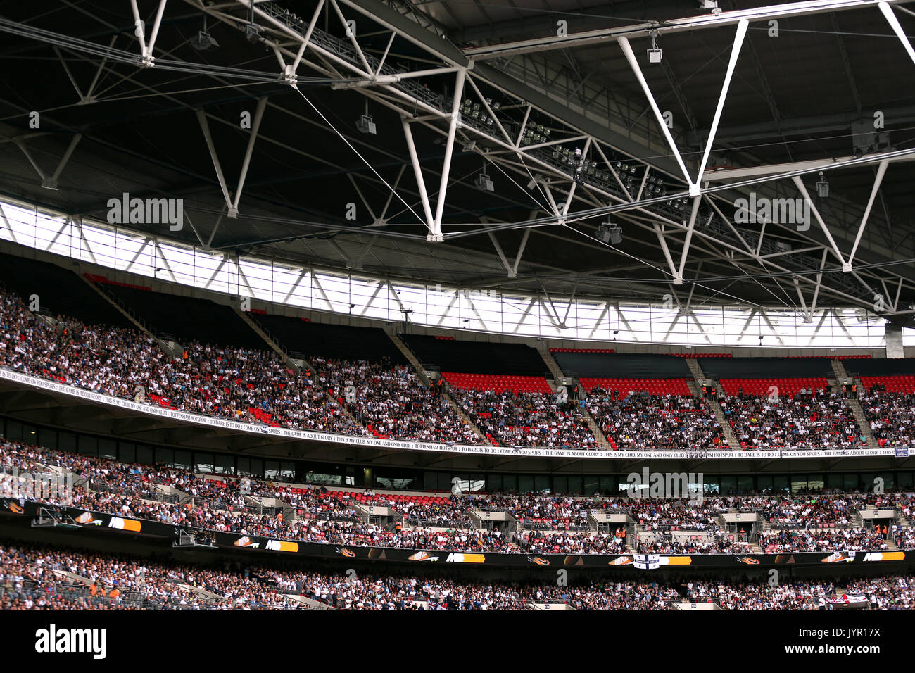 General view of empty seats in the stands which Tottenham Hotspur were ...