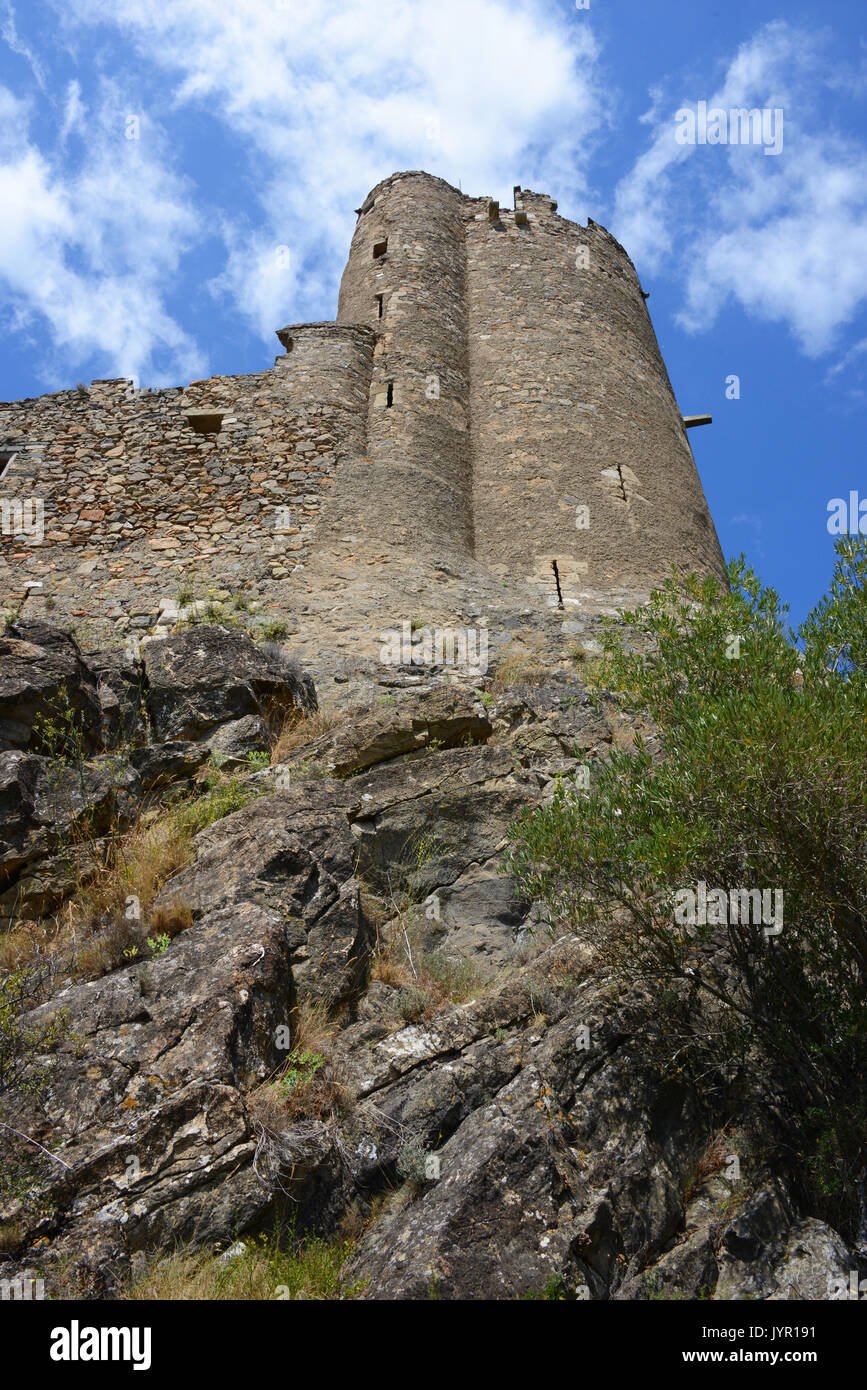Cathar castles, Lastours, France Stock Photo - Alamy