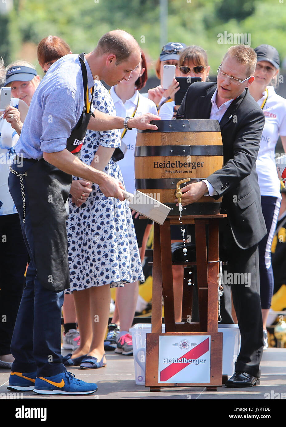 The Duke and Duchess of Cambridge take part in a rowing race on the ...
