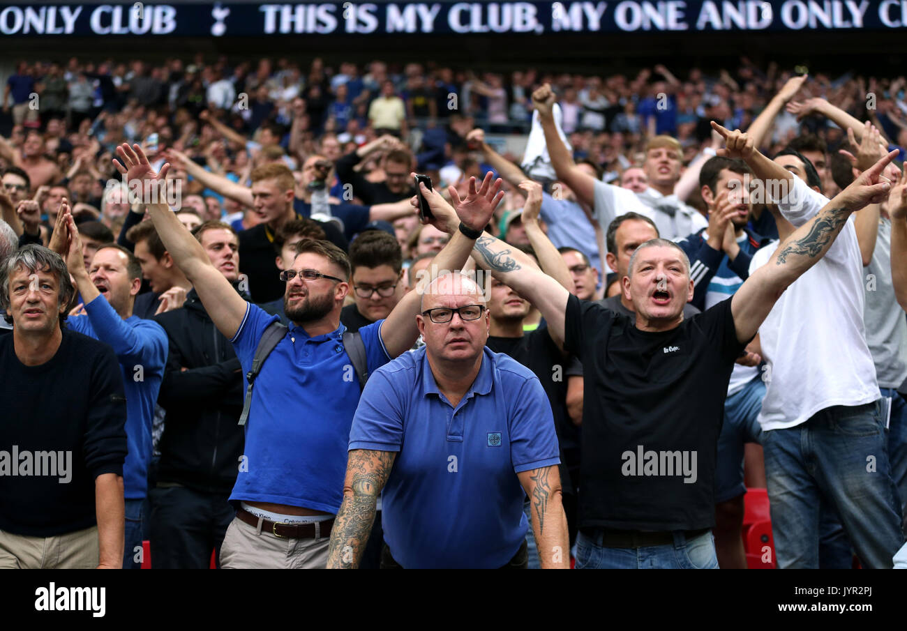 Chelsea fans in the stands during the Premier League match at Wembley ...