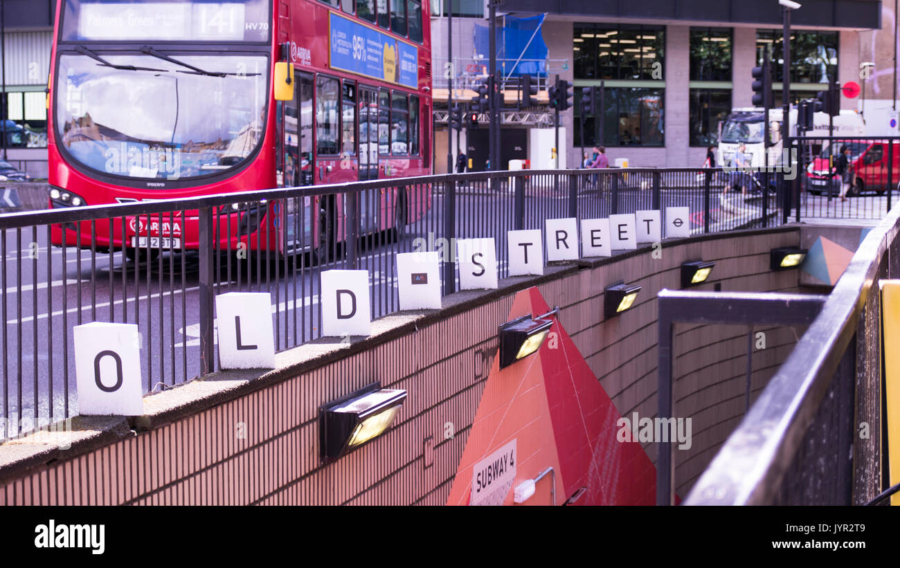 Signage in Old Street Roundabout, London, UK Stock Photo - Alamy