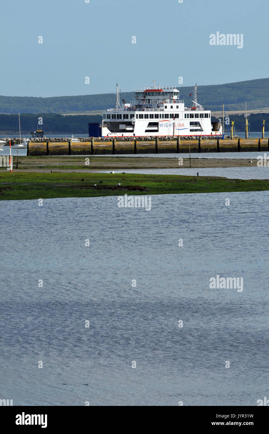 The Isle of Wight ferry on the lymington to Yarmouth crossing operated ...
