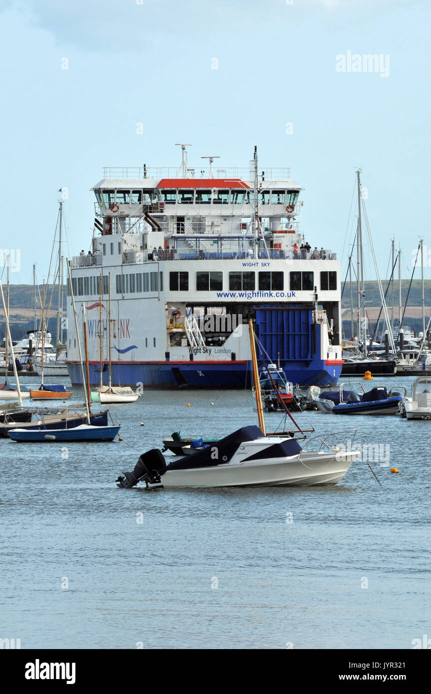 The Isle of Wight ferry on the lymington to Yarmouth crossing operated ...