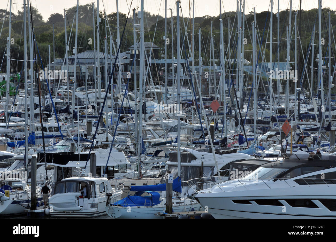 yachts and boats on the lymington river near the royal lymington yacht ...