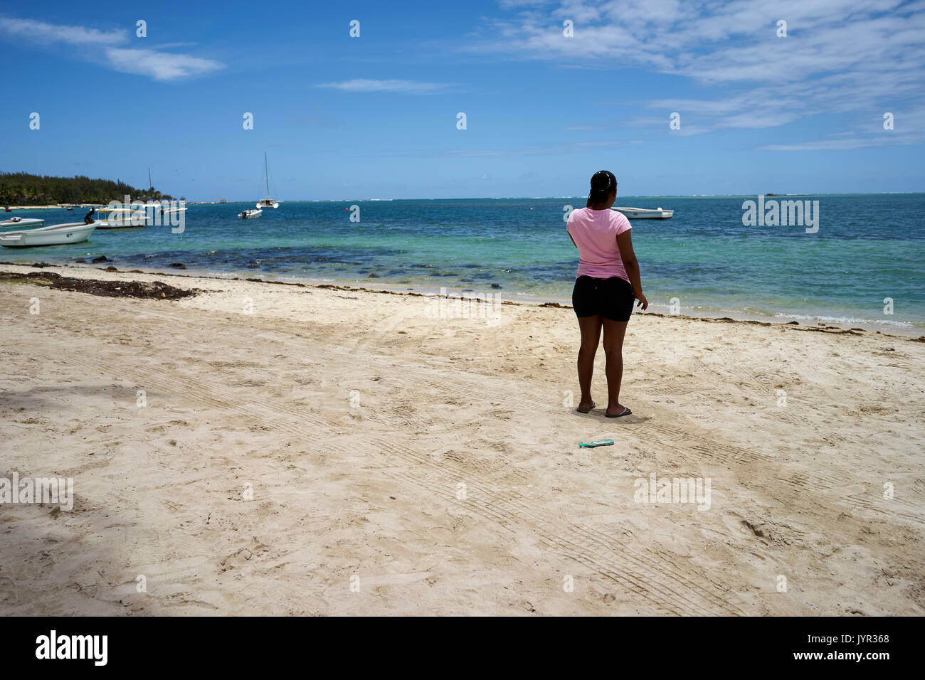Mauritius beach woman hi-res stock photography and images - Alamy