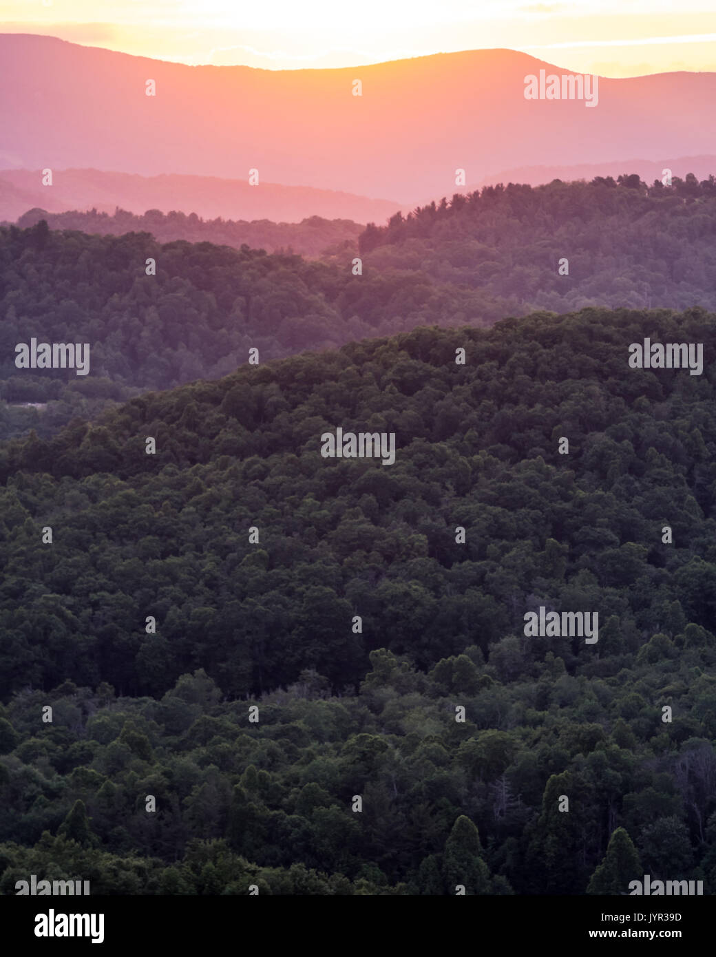 Layers of Mountain Ridges at Sunset Stock Photo - Alamy