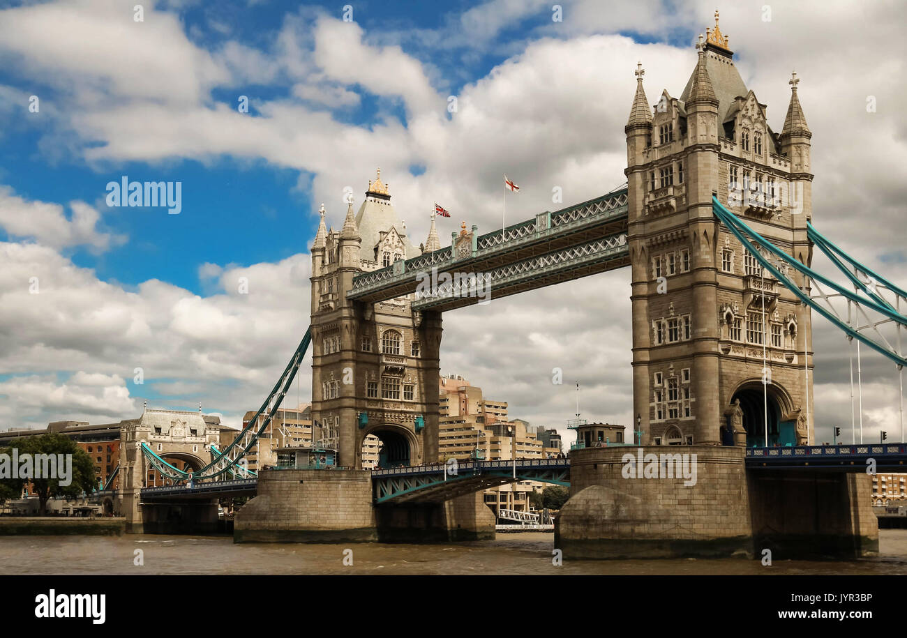 The Tower Bridge in London in a beautiful summer day, England, United ...