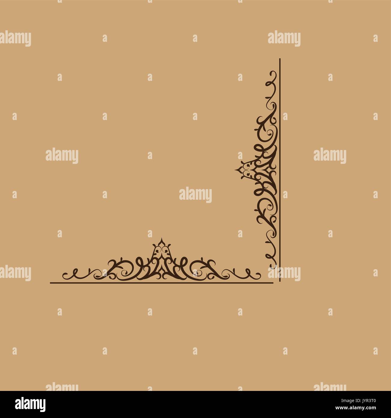 Swirl floral design corner vintage old style Vector Stock Vector Image ...