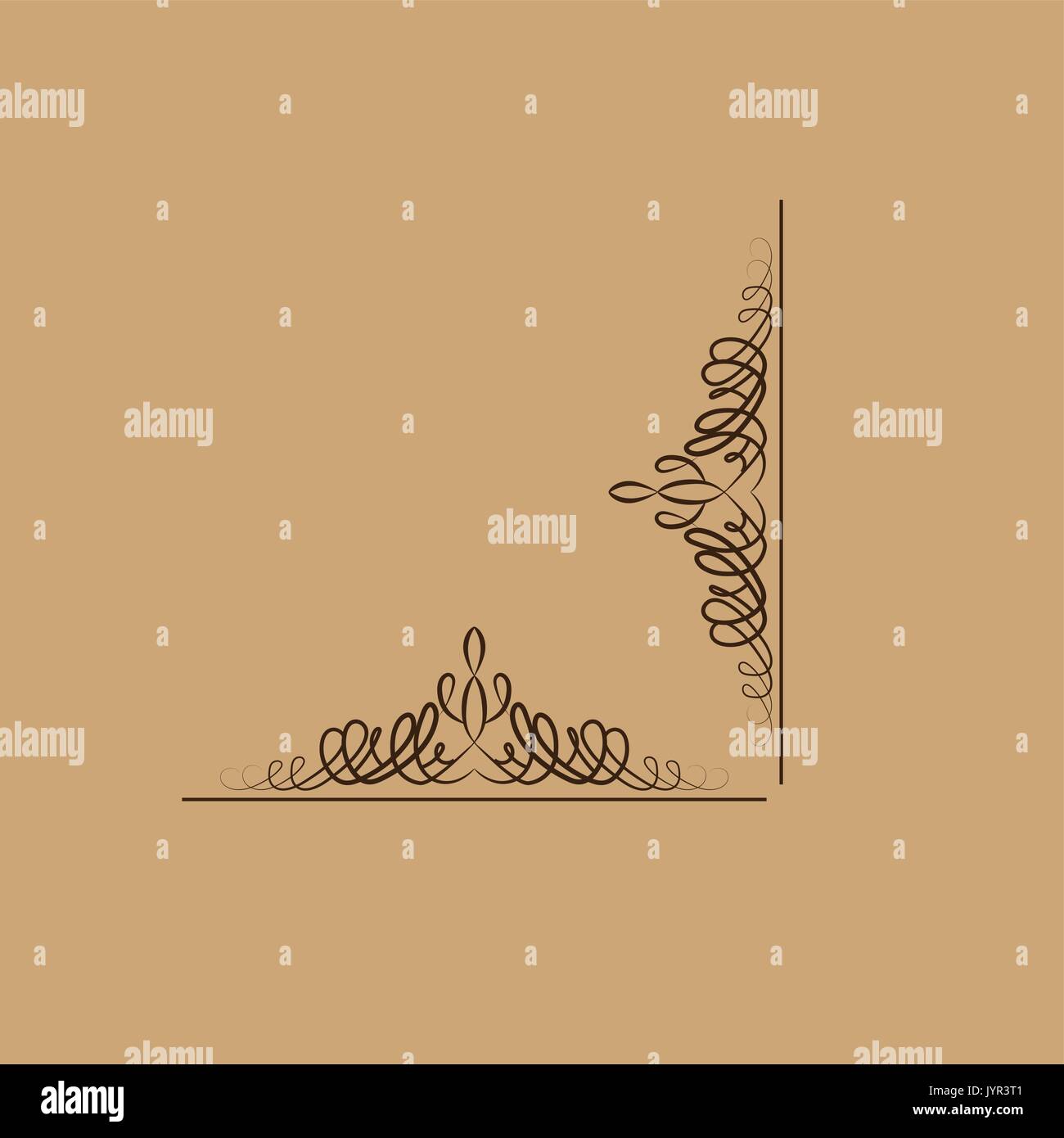Swirl floral design corner vintage old style Vector Stock Vector Image ...