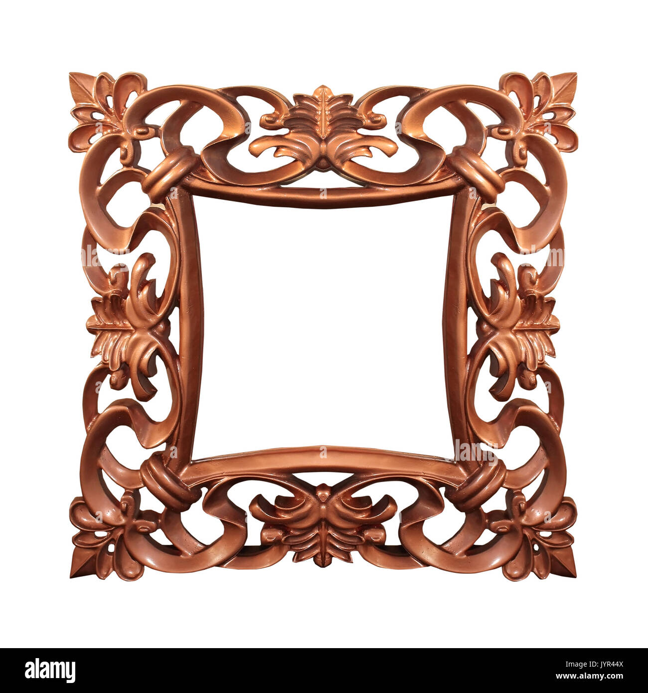 Bronze vintage square frame isolated with clipping path included Stock ...