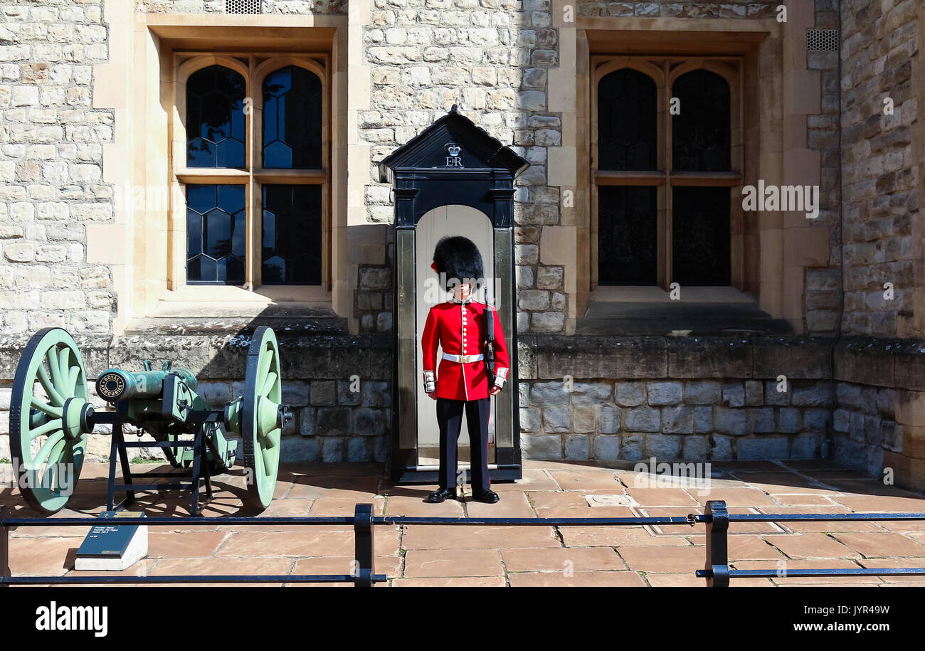 The British Royal guard in the London Tower on guard duty ,London ...