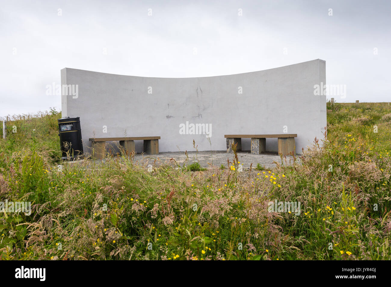 Listening Wall, the Loons RSPB reserve, Orkney, UK Stock Photo - Alamy