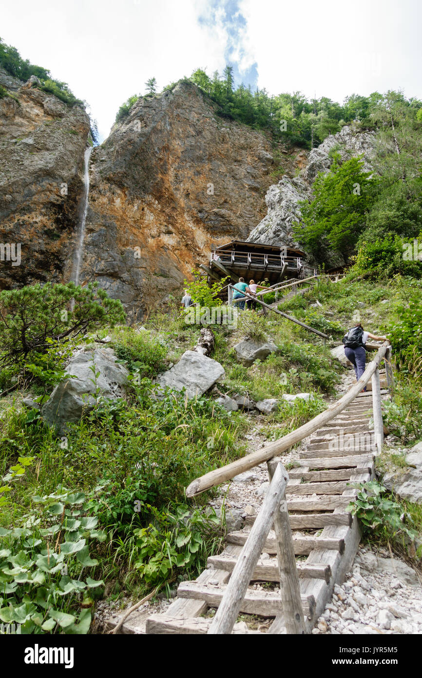 Rinka waterfall with eagles nest lookout in Logar - Logarska valley ...