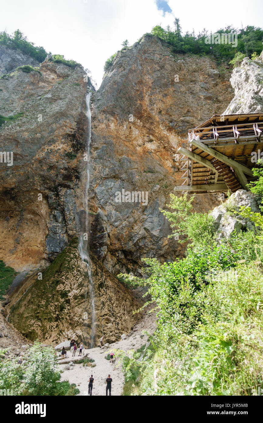 Rinka waterfall with eagles nest lookout in Logar - Logarska valley ...