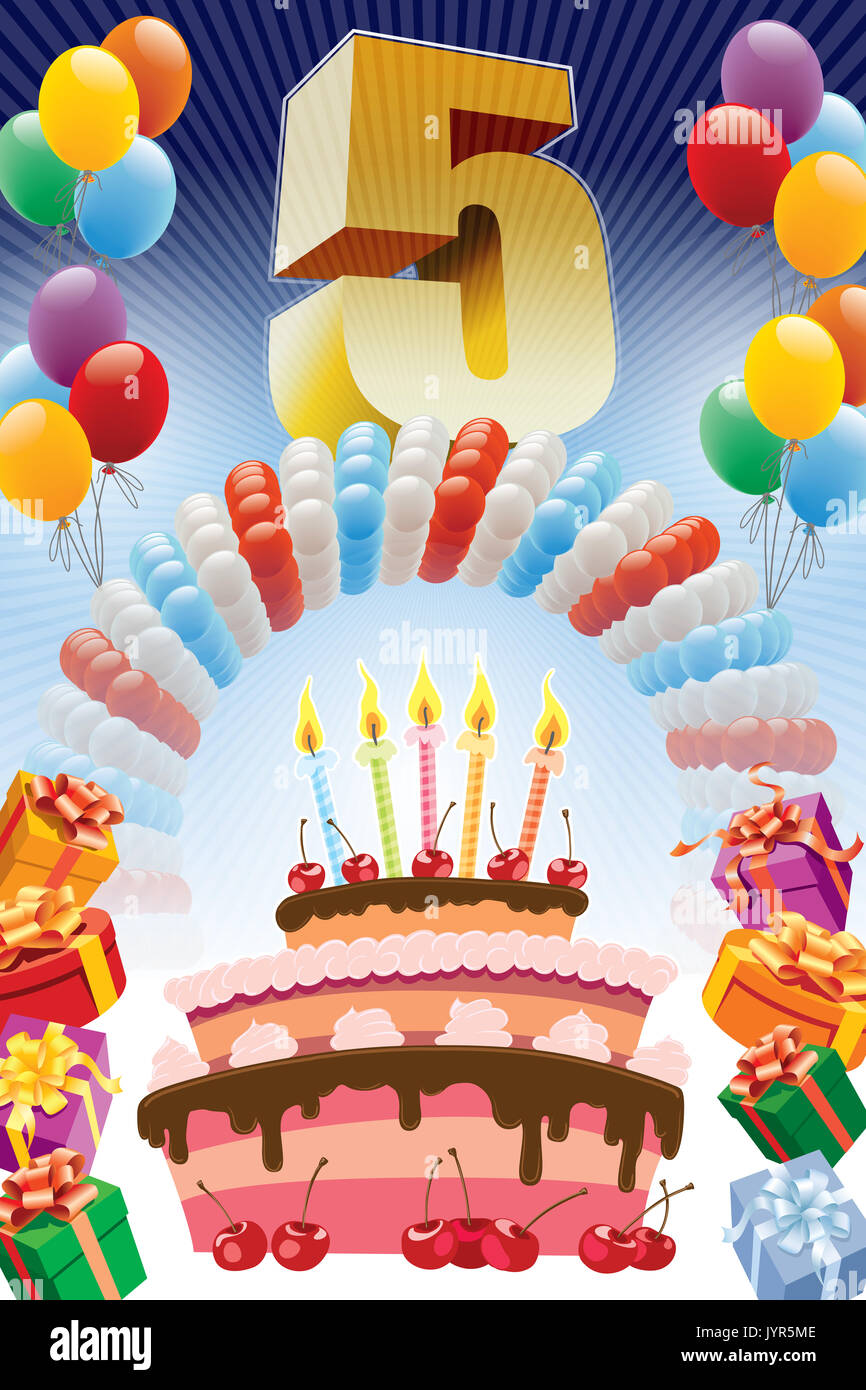 5th birthday cake hi-res stock photography and images - Alamy