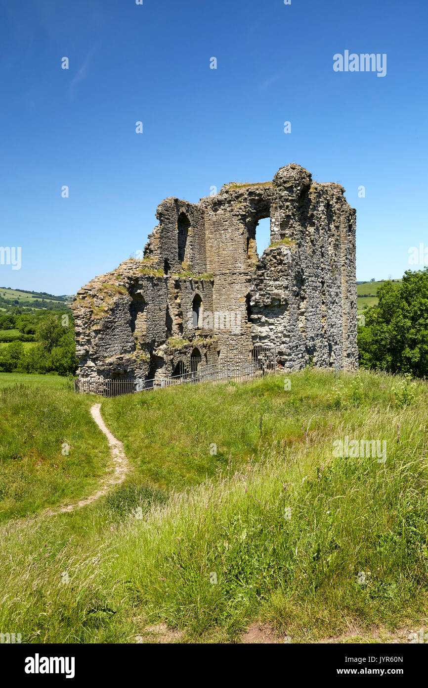 Clun Castle Ruins Clun Shropshire West Midlands England UK Stock Photo ...