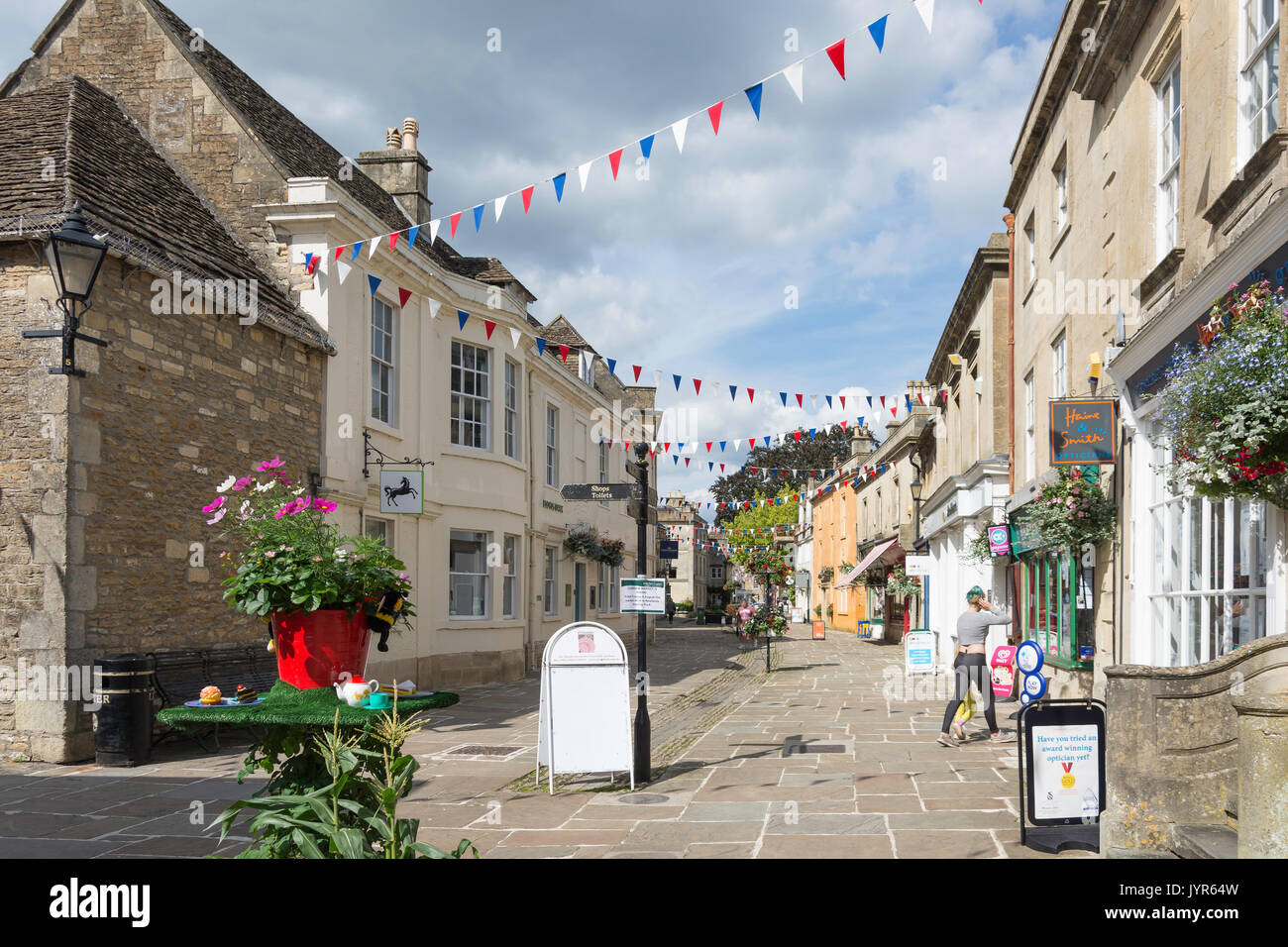 Pedestrianised High Street, Corsham, Wiltshire, England, United Kingdom ...
