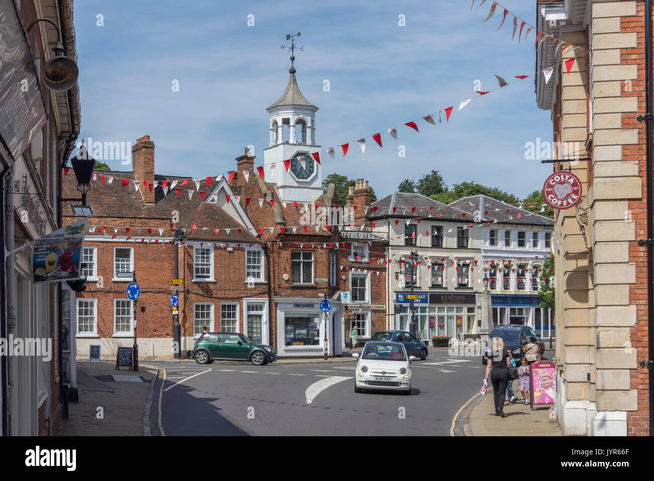 Market Place from Dunstable Street, Ampthill, Bedfordshire, England ...