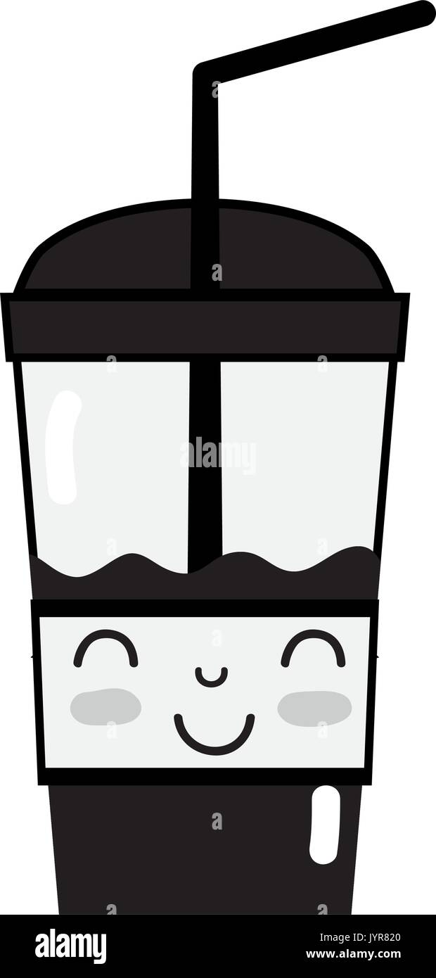 contour kawaii cute happy smoothie drink Stock Vector Image & Art - Alamy