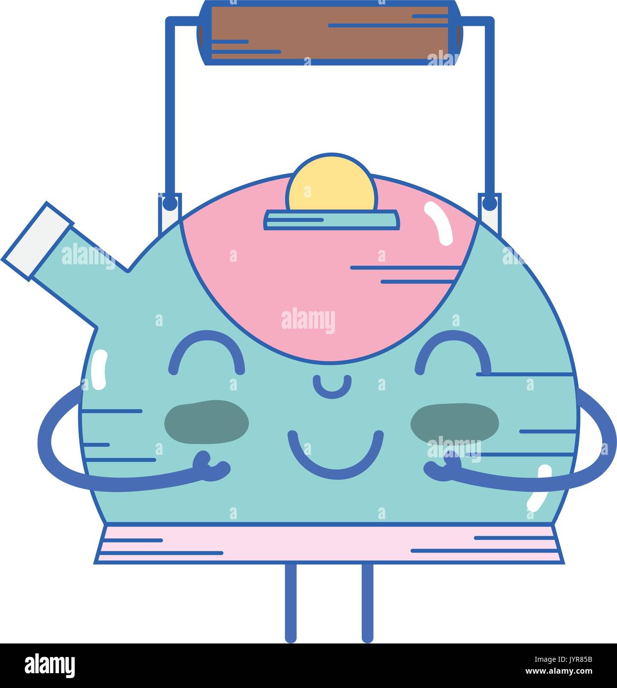 kawaii cute happy teapot utensil Stock Vector Image & Art - Alamy