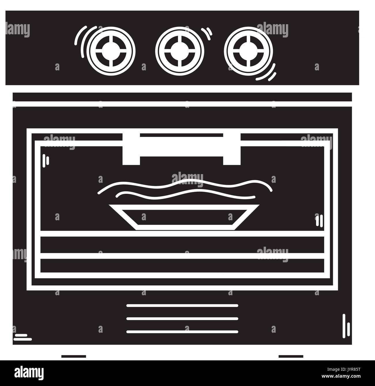 contour technology oven electric kitchen utensil Stock Vector Image ...