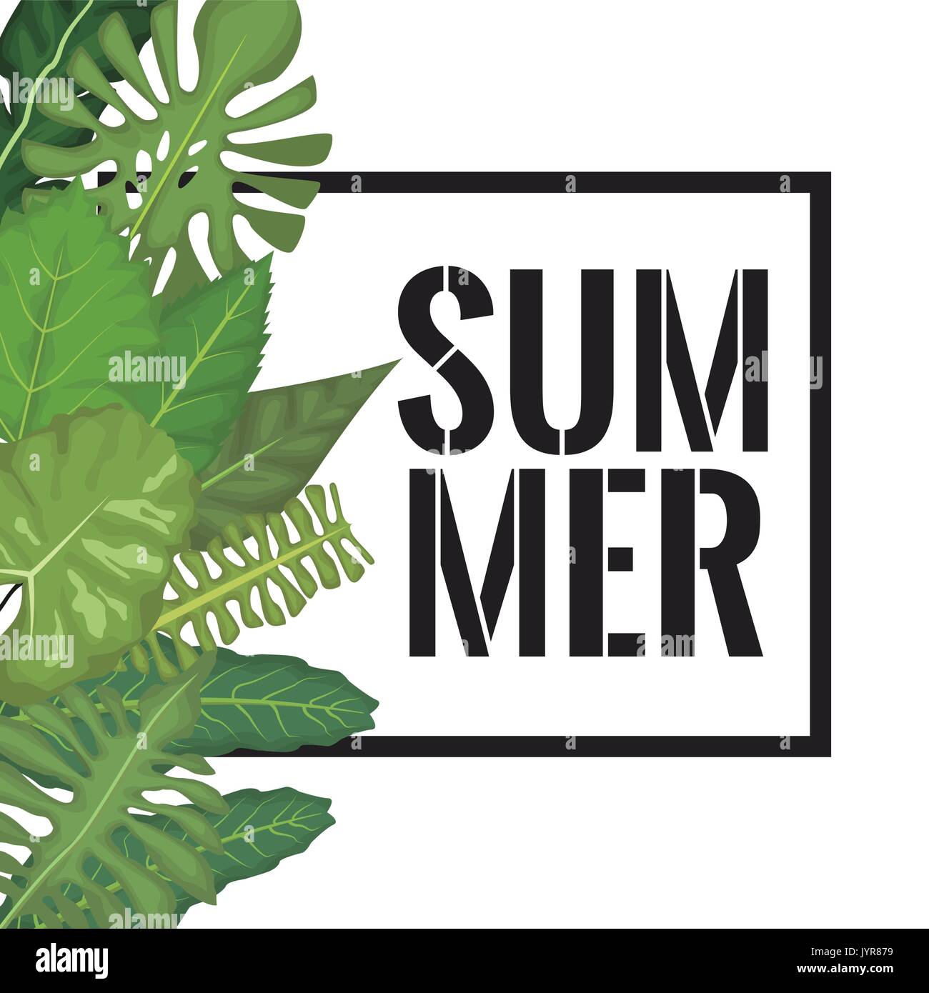 white background with side left border decorative green leaves and ...