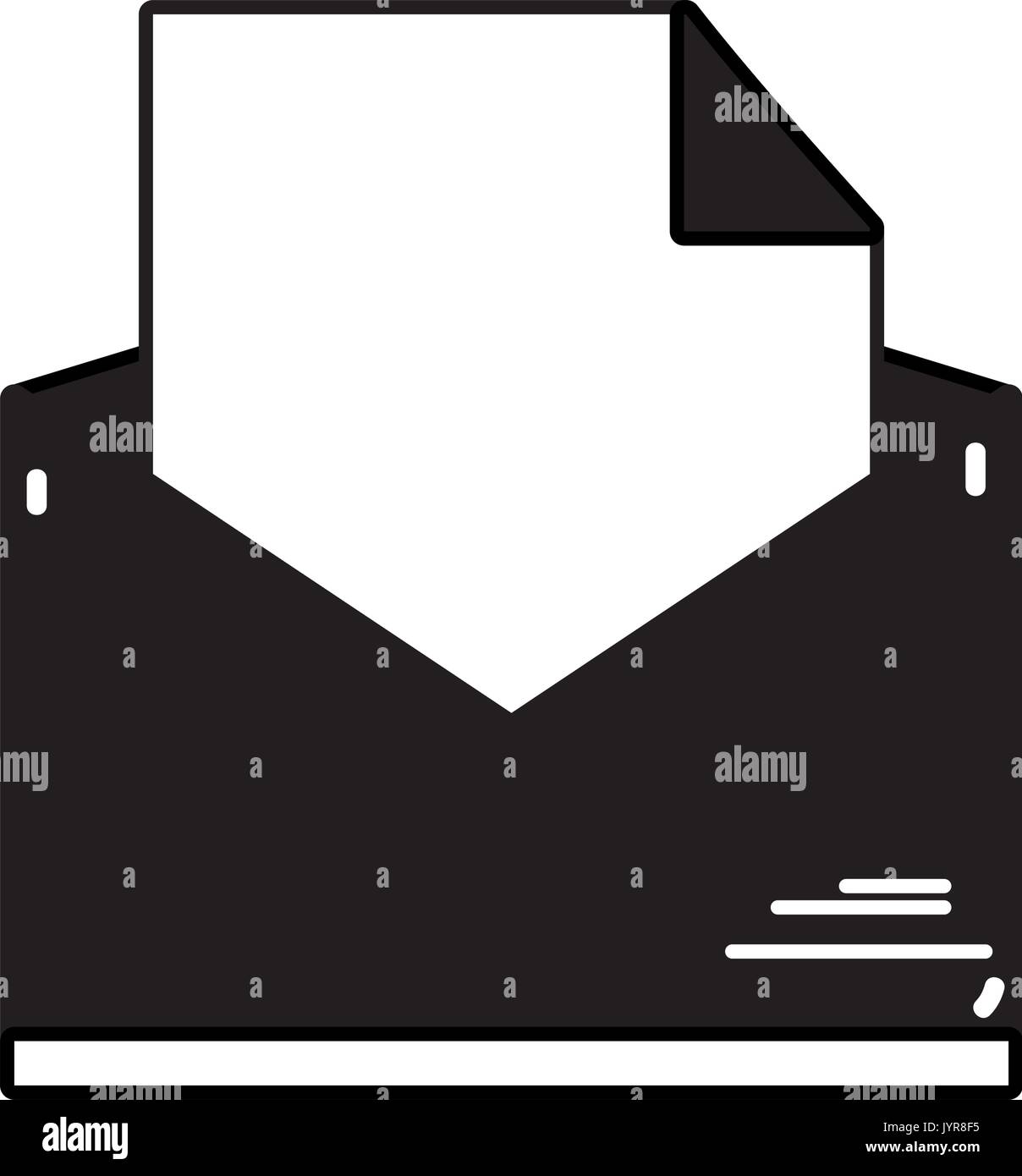 contour folder file document information archive Stock Vector Image ...