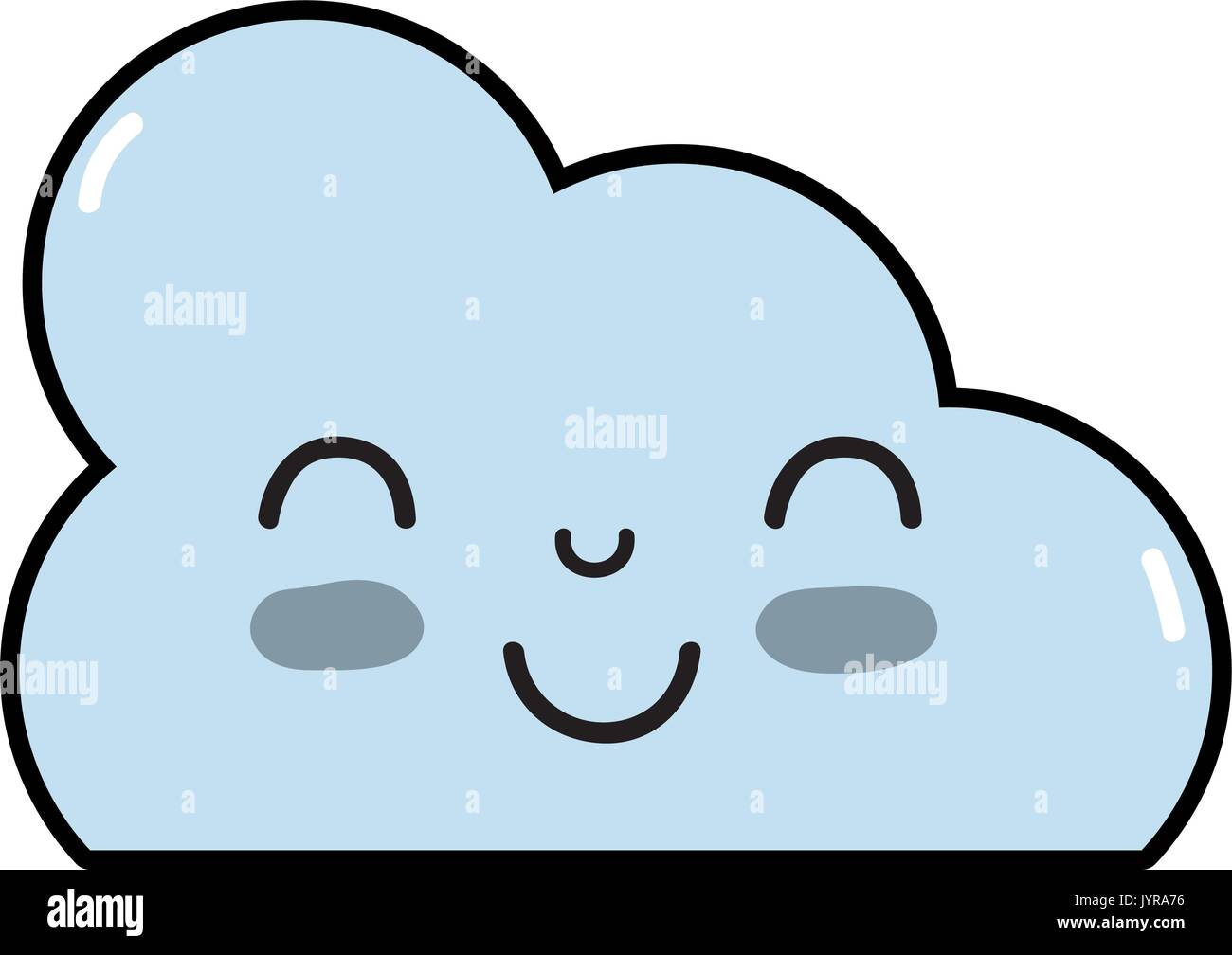 kawaii cute happy cloud weather Stock Vector Image & Art - Alamy