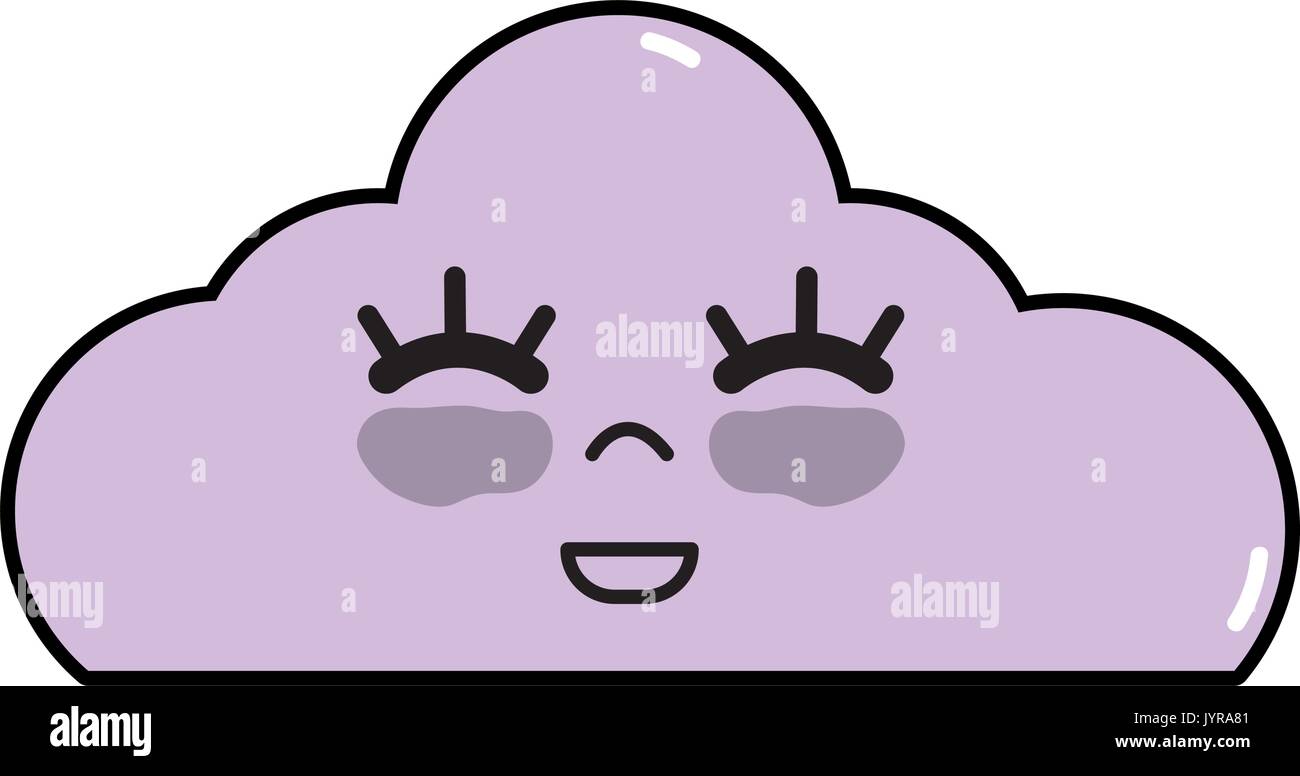 kawaii cute happy cloud weather Stock Vector Image & Art - Alamy